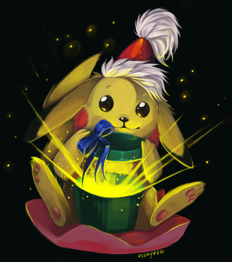 ArtStation - Pikachu with present