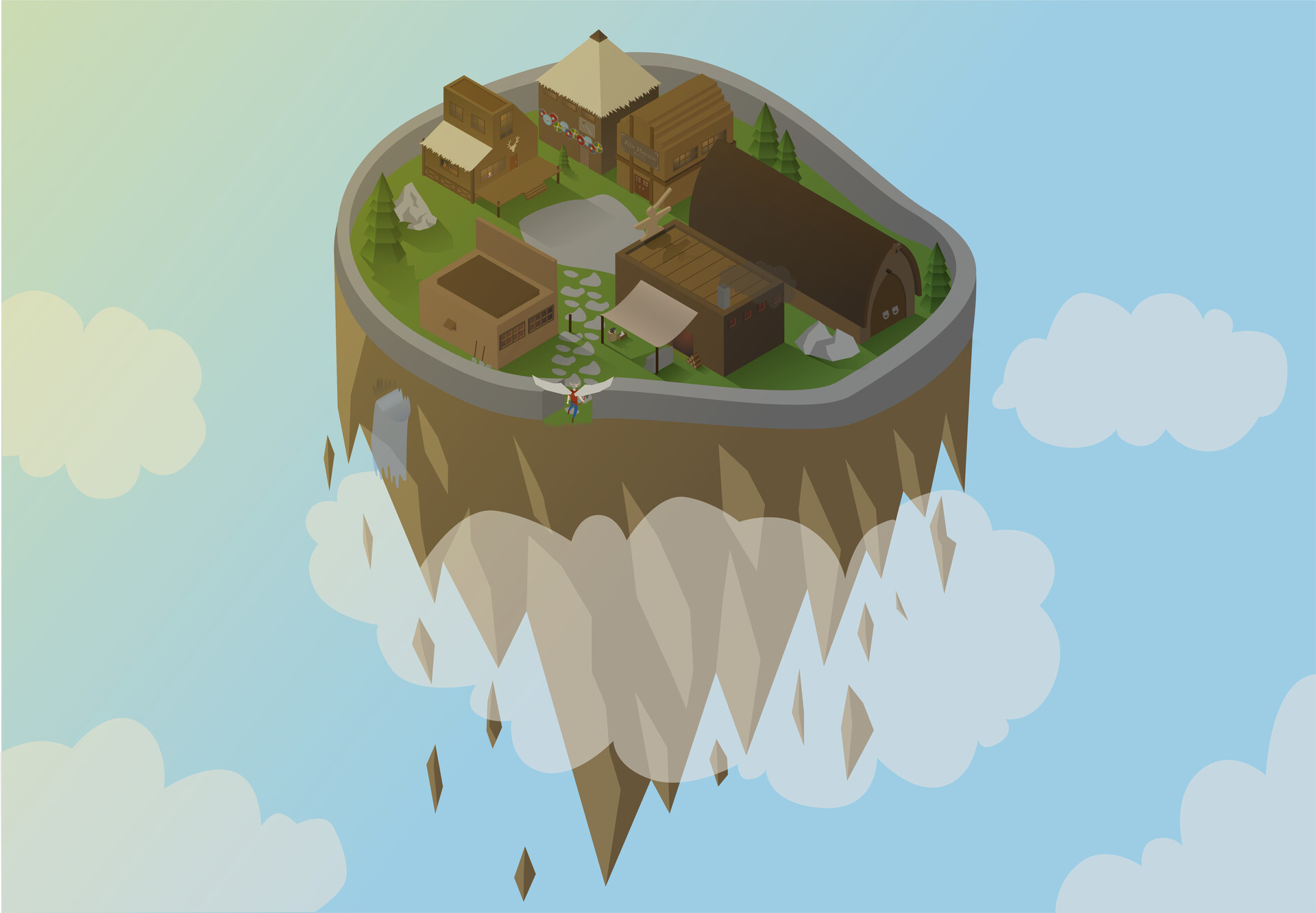 ArtStation - Isometric Floating Island