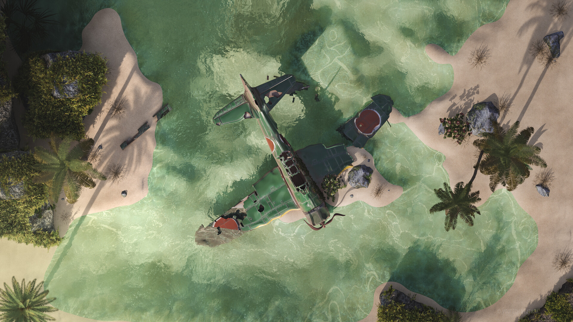 ArtStation - Fallen Mitsubishi A6M2 Zero