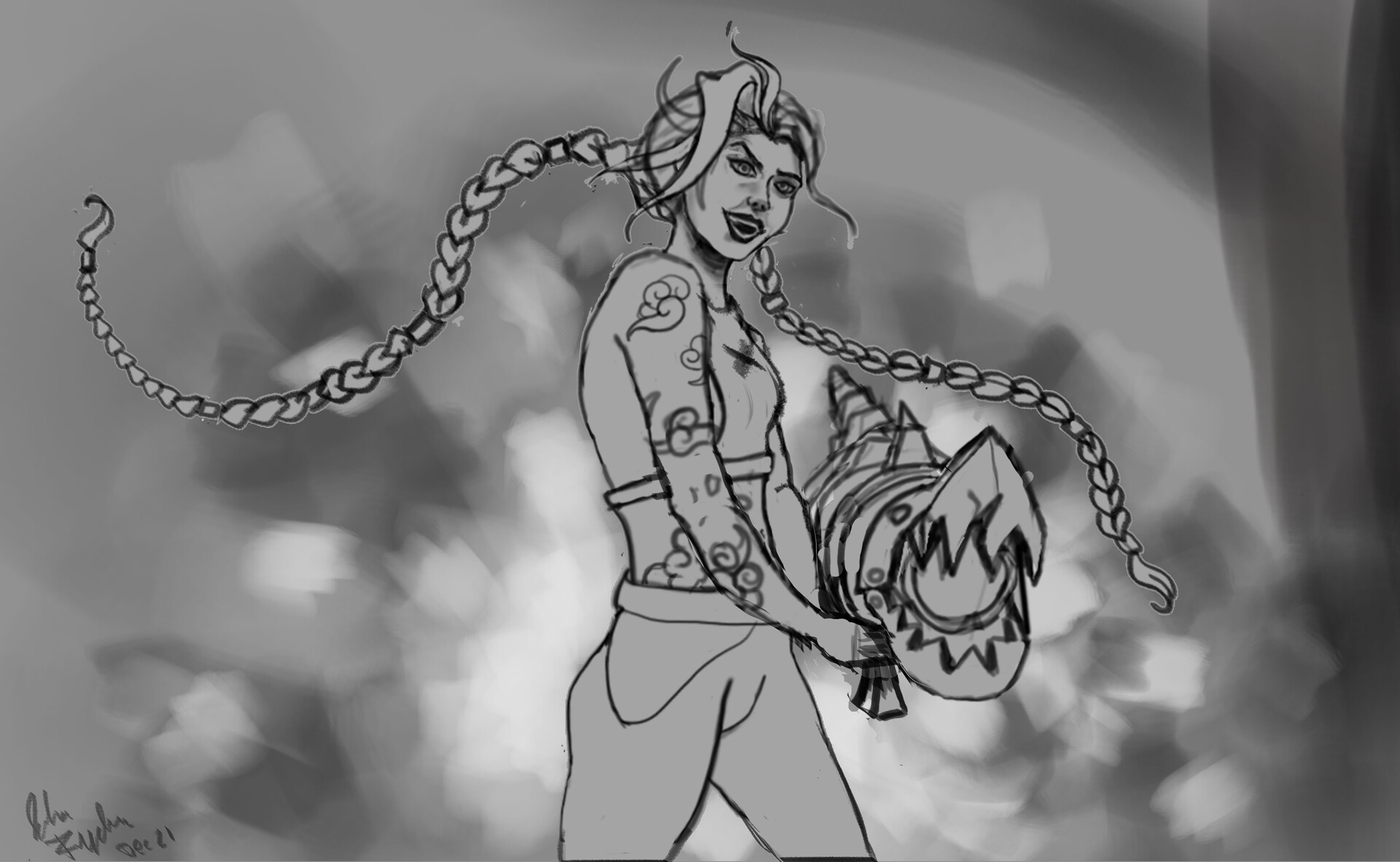 ArtStation - Jinx Illustration Sketch