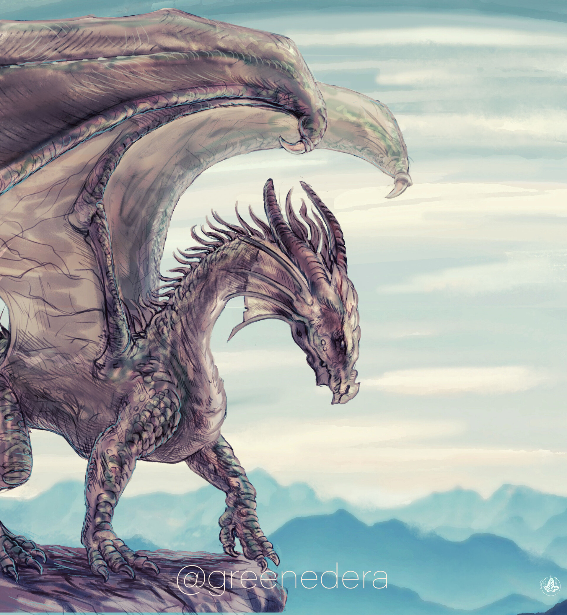 ArtStation - Dragon study - the guardian of the peak