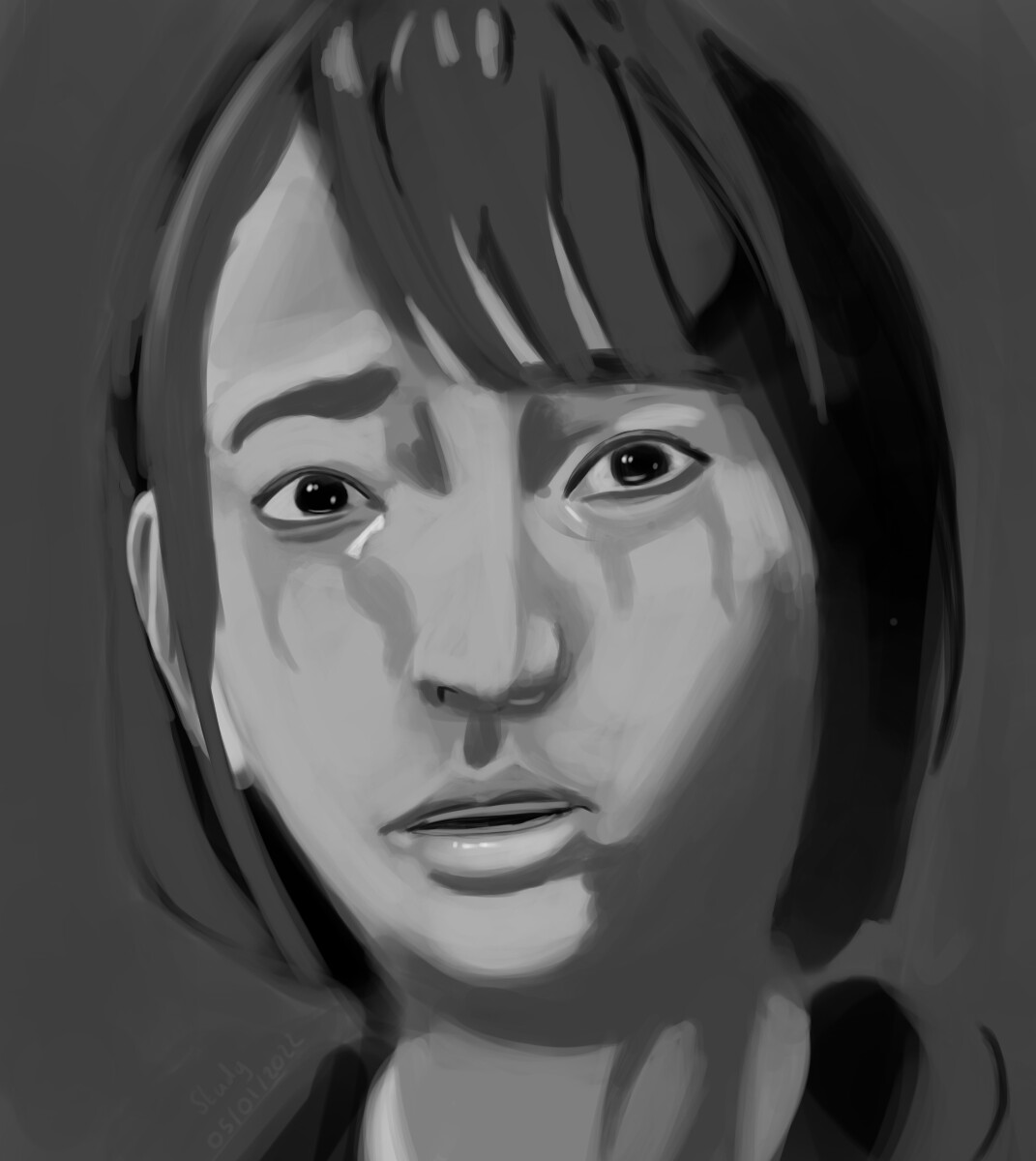ArtStation - Yakuza: Like a Dragon - 5 value portrait study