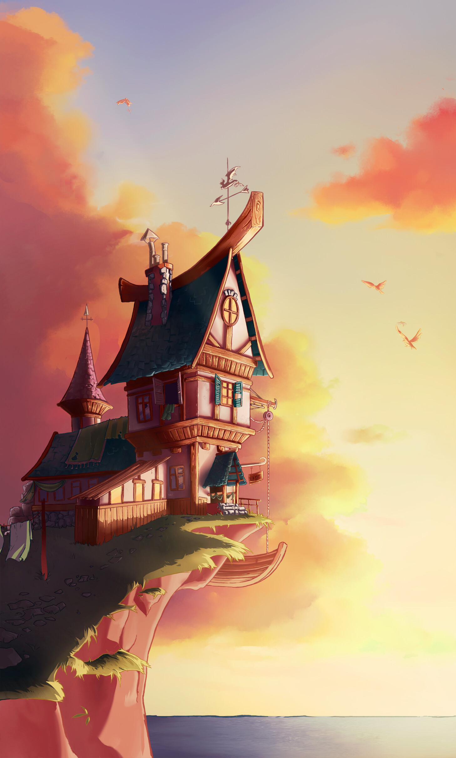 ArtStation - Concept art - Cliff edge Inn