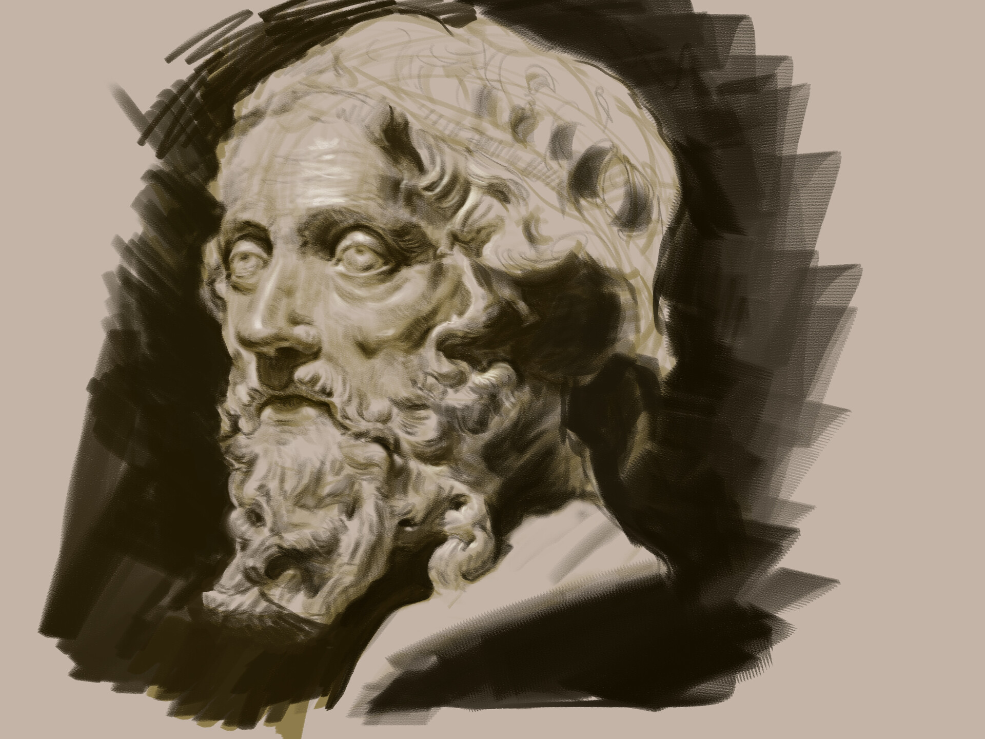 ArtStation - Study of marble head