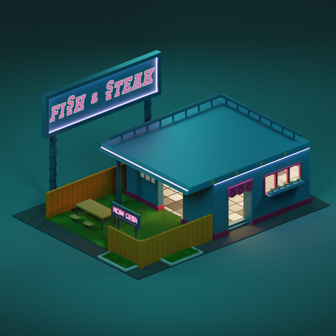 ArtStation - Isometric restaurant