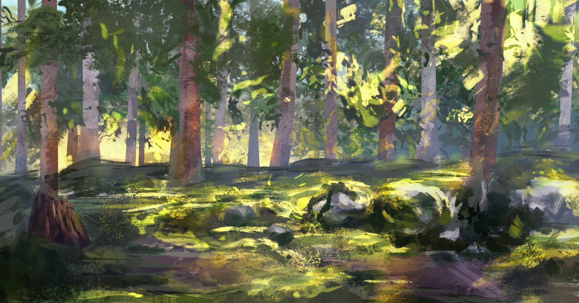 ArtStation - Forest landscape studies