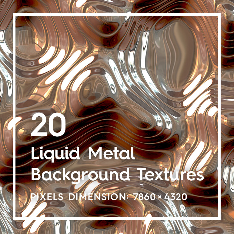 ArtStation - 20 Seamless Liquid Metal Background Textures