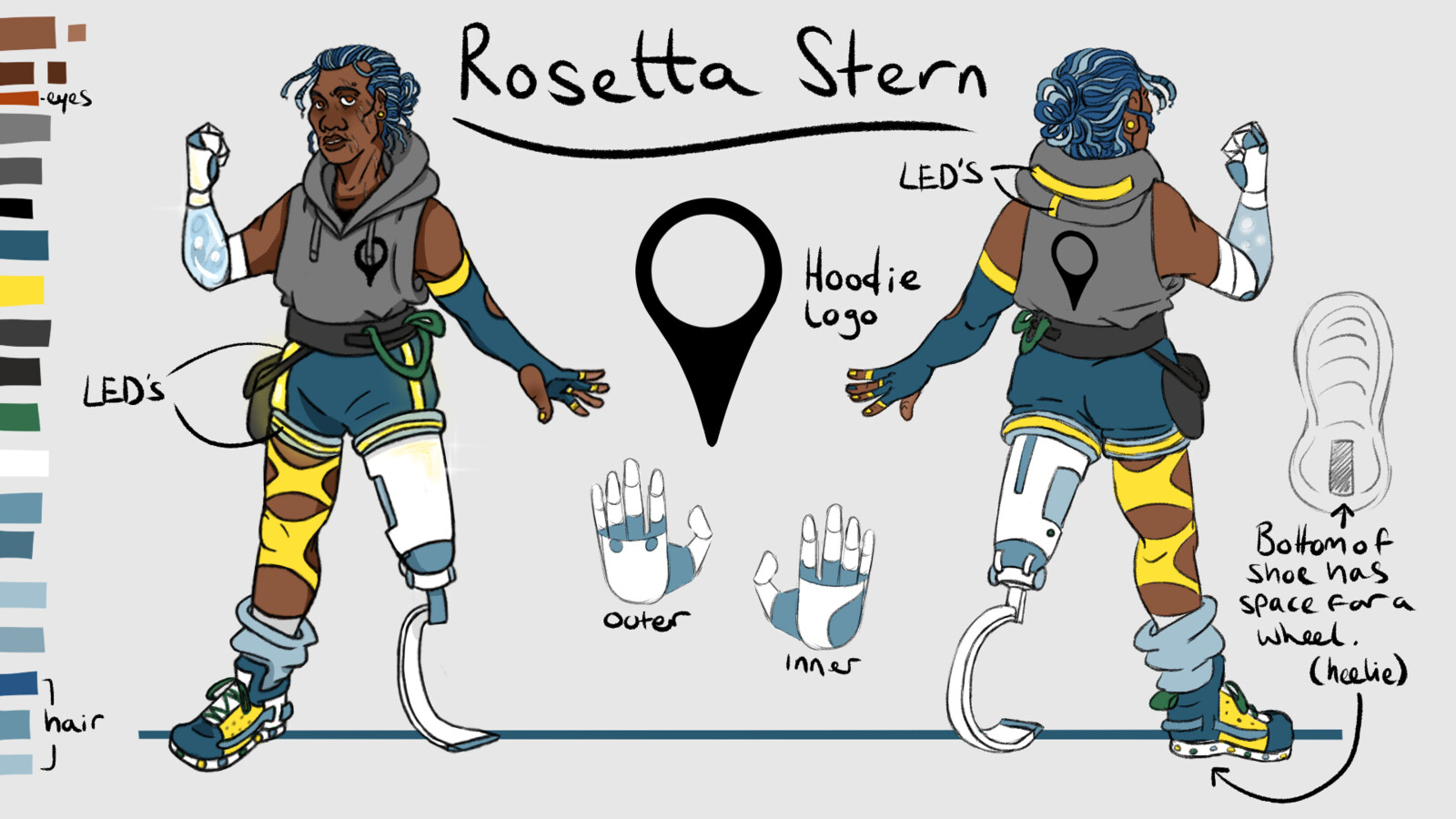 Emma Paul - "Rosetta Stern" Character creation.