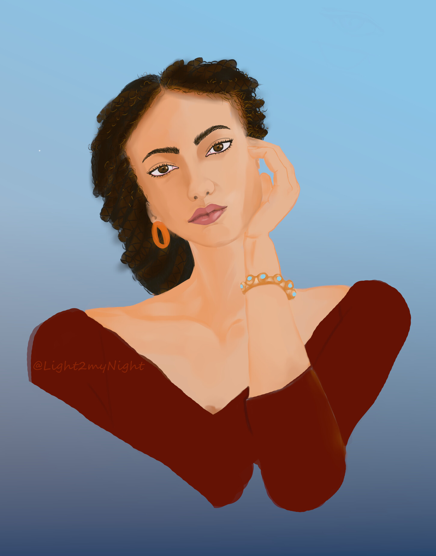 ArtStation - The girl with the Hoop Earing