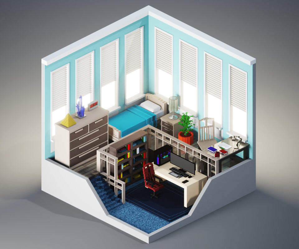 ArtStation - Voxel Room - Based on Artchanny tutorial