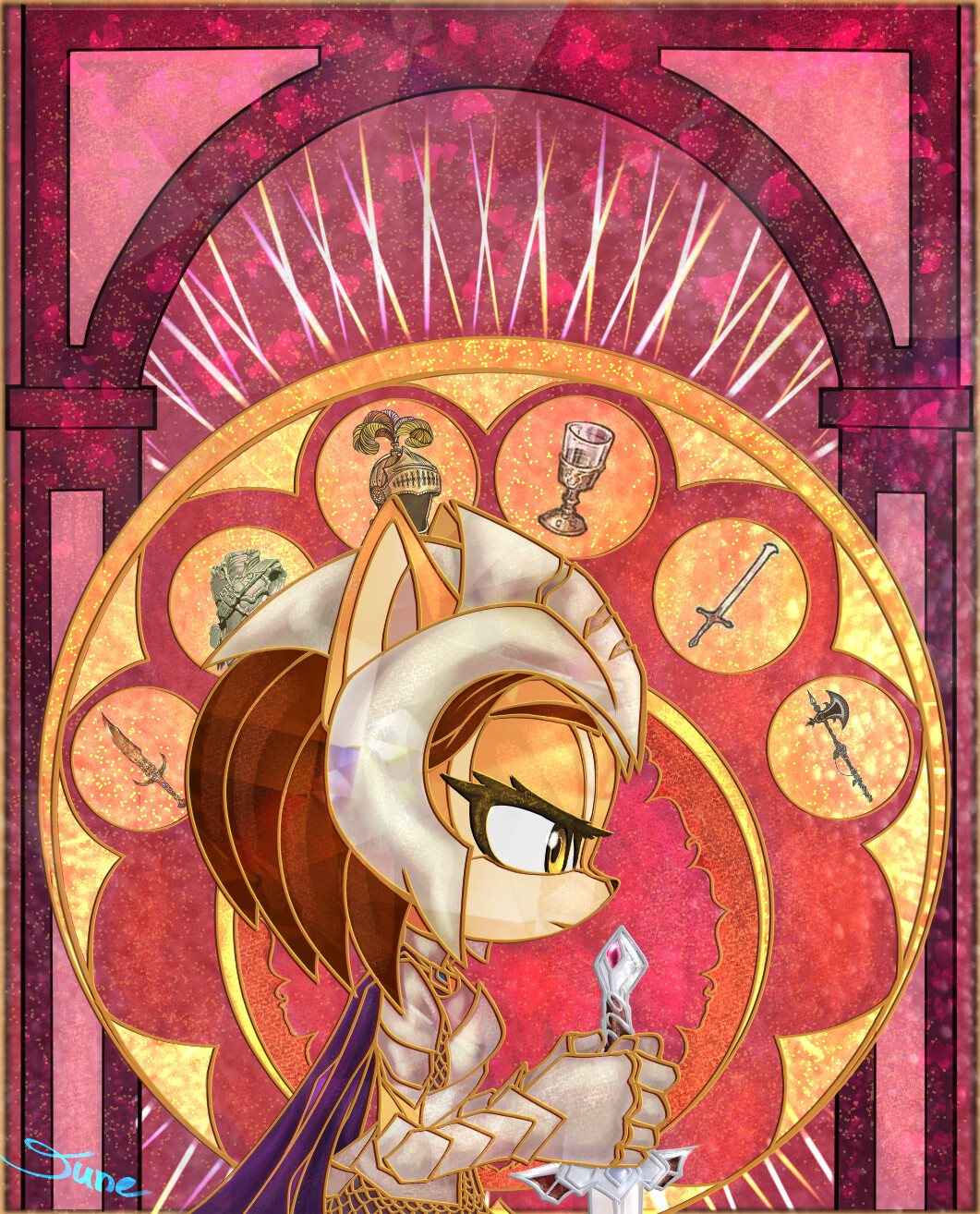 ArtStation - Stained glass Knight