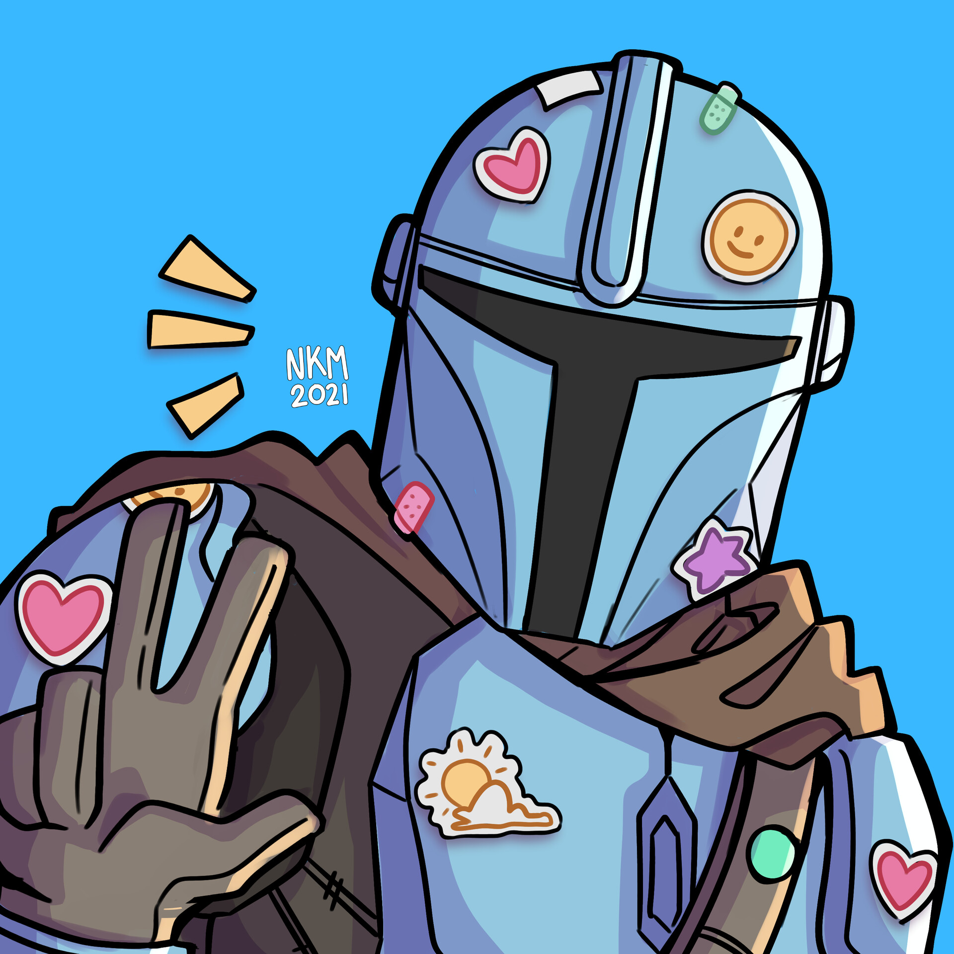 ArtStation - Sticker bombing Mando