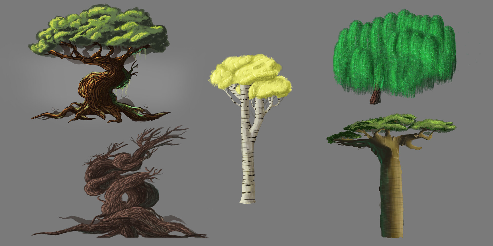 ArtStation - Trees assets concept art classes