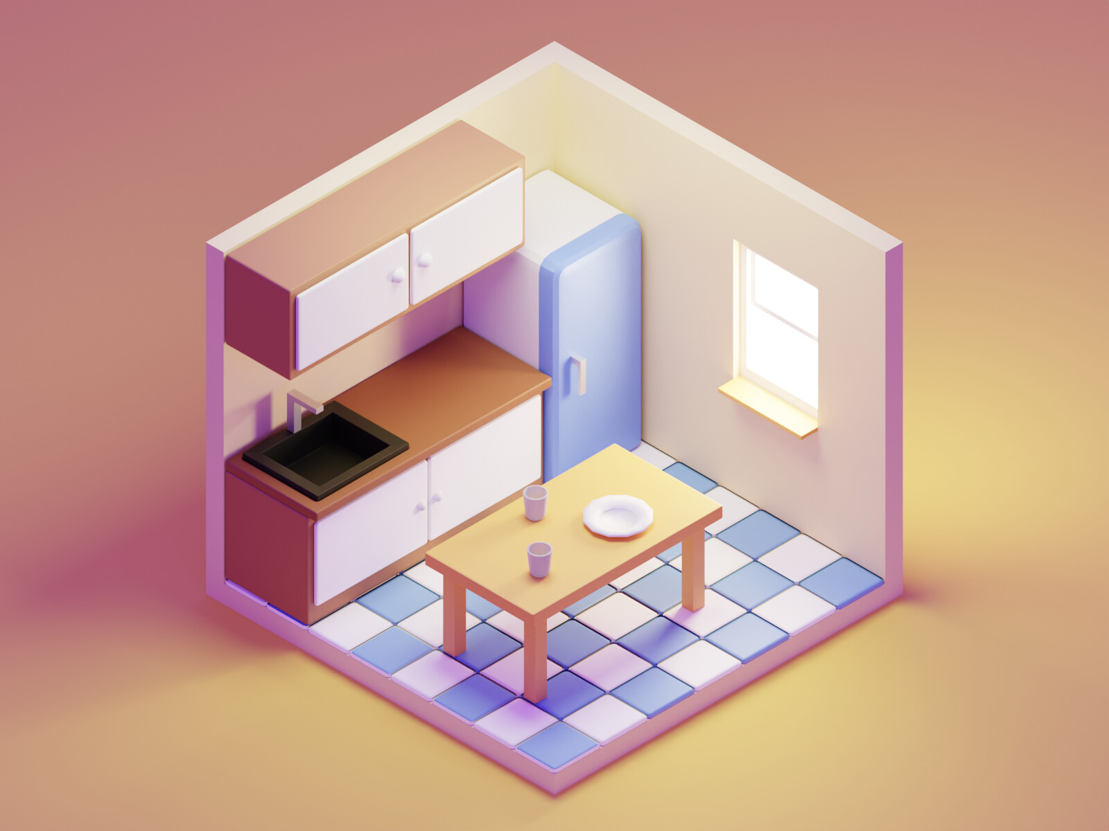 ArtStation - Lowpoly Kitchen