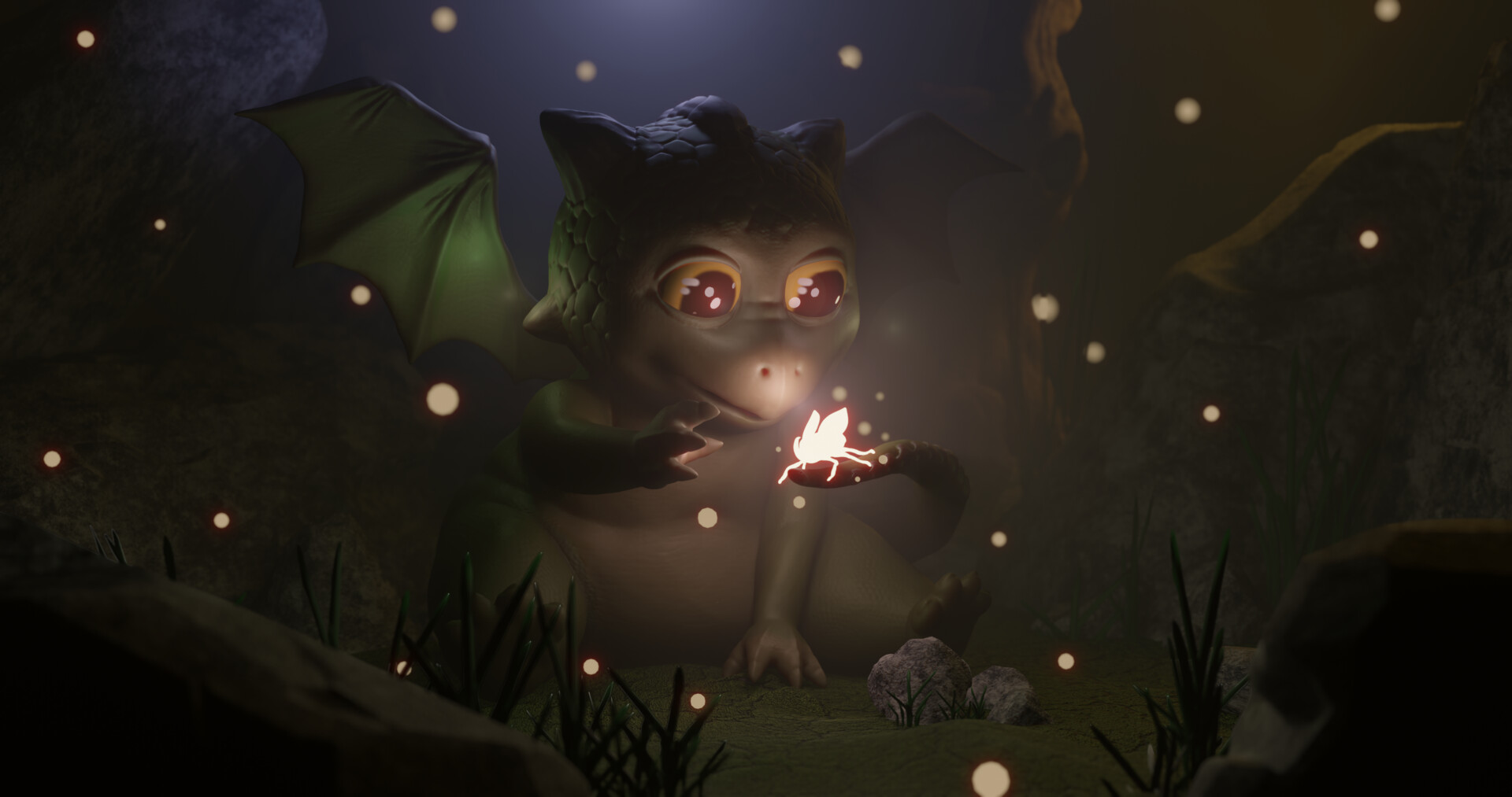 ArtStation - Dragon in the forest of magic