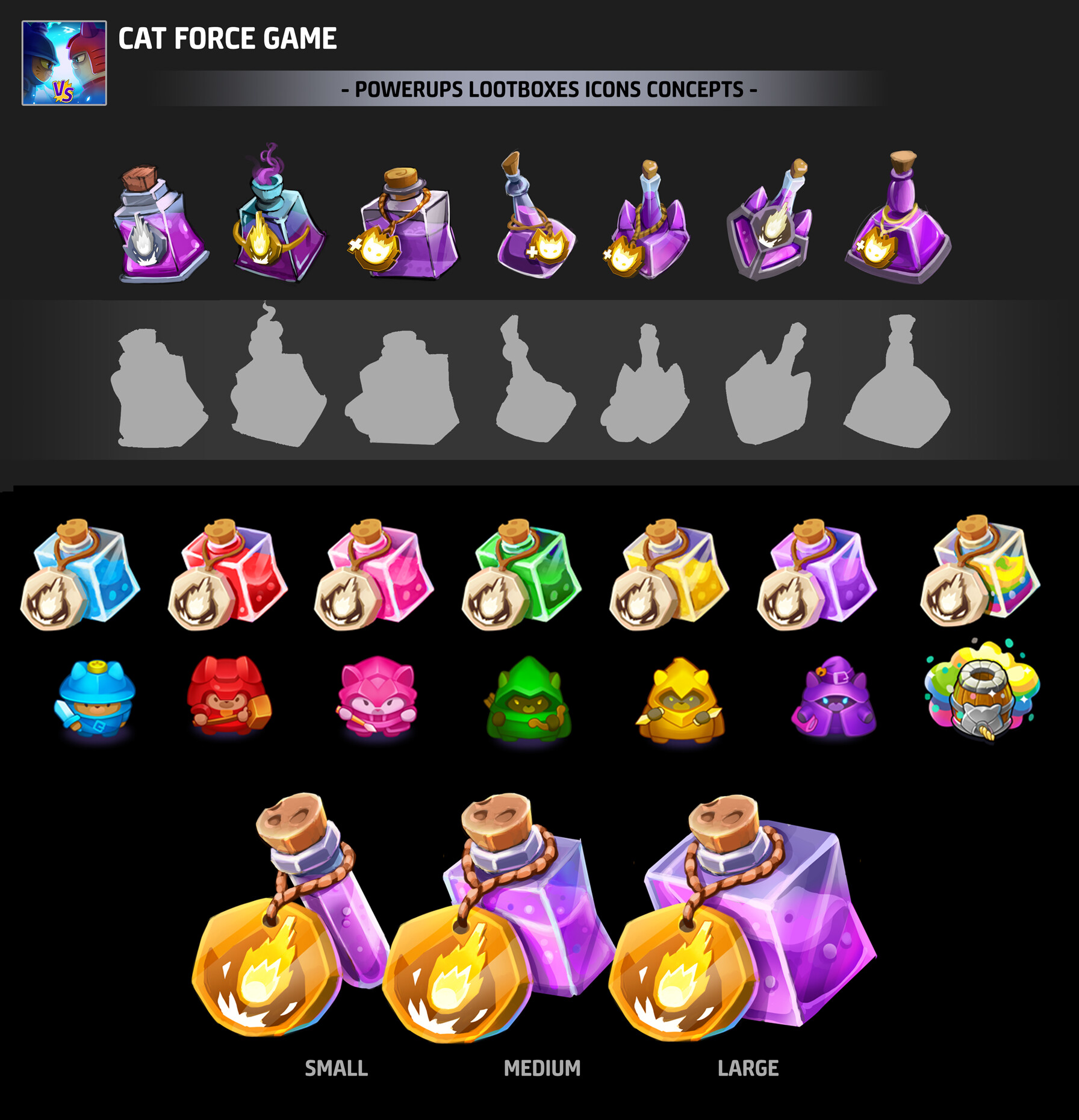 ArtStation - PowerUps lootboxes Icons Concepts