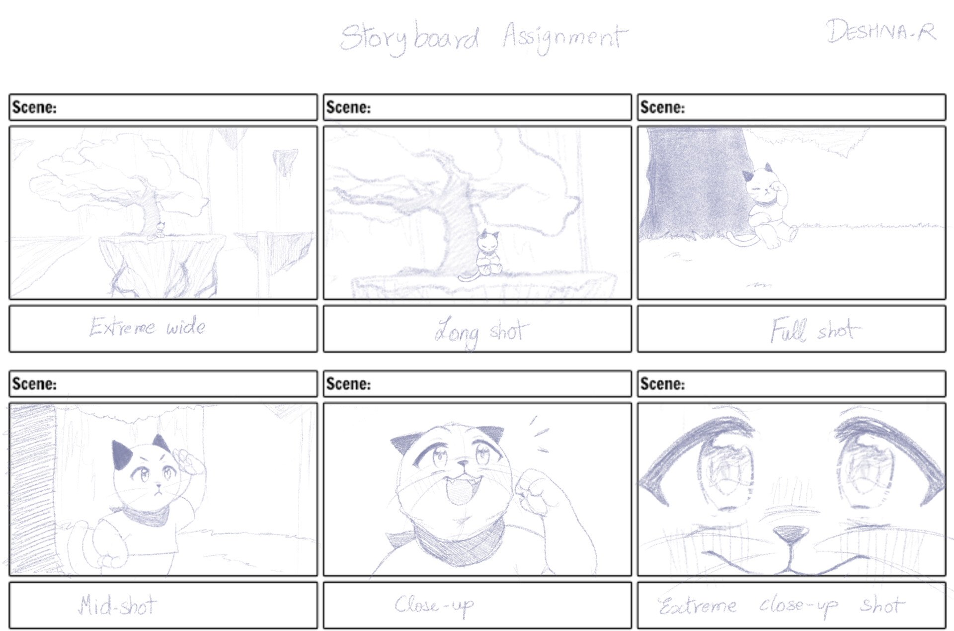 ArtStation - Storyboards - Exploring different shots and angles