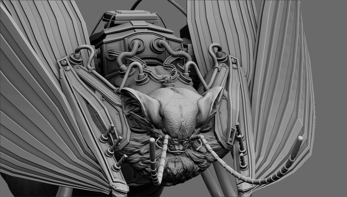 ArtStation - Mech-enhanced Bat-Earwig Creature