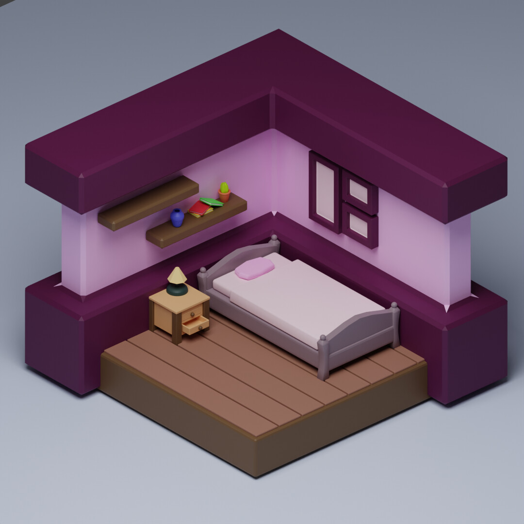 ArtStation - Simple Isometric Bedroom