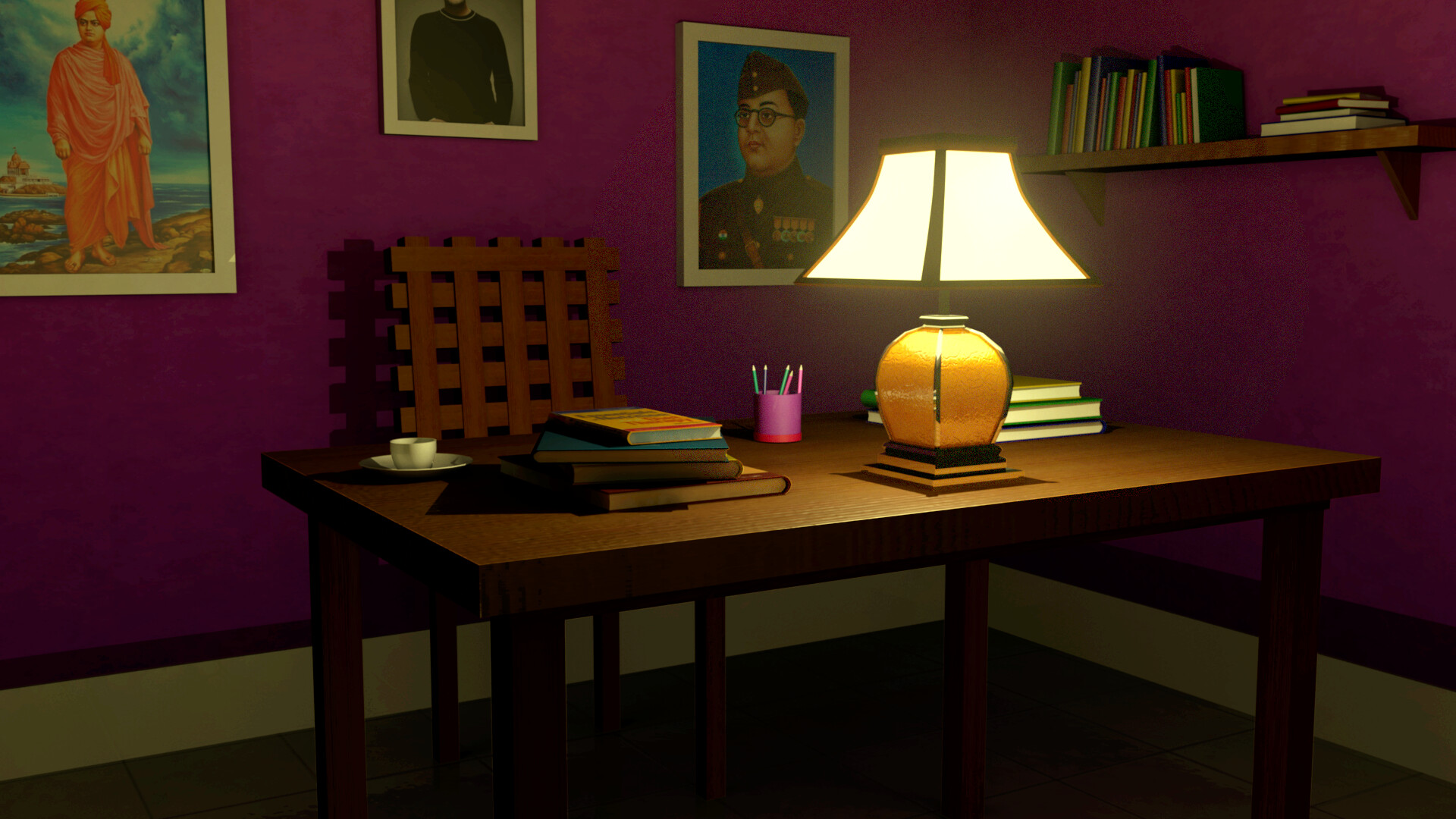 ArtStation - Study table day night light in maya