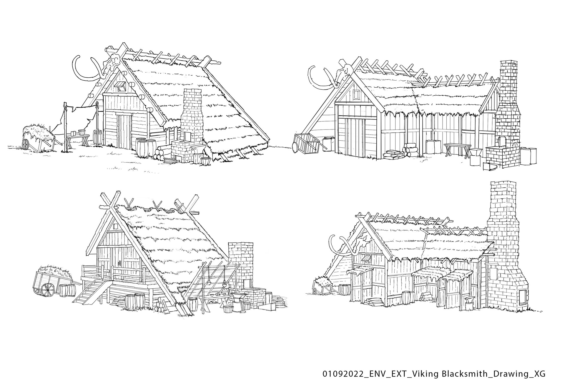 ArtStation - WIP Viking Black Smith: Drawing, Thumbnails and Reference ...