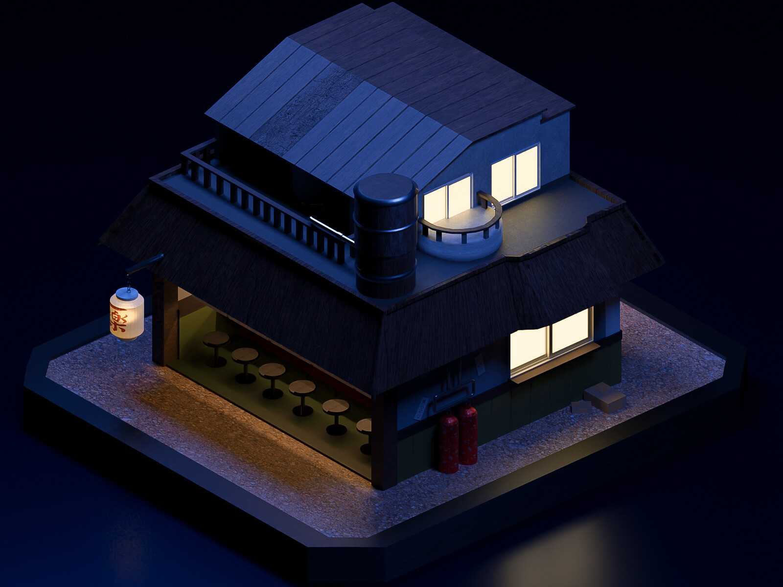 ArtStation - Ichiraku Ramen Shop Low Poly Model