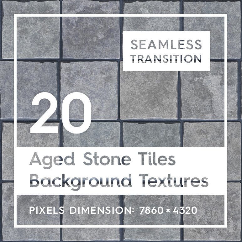 ArtStation - 20 Aged Stone Tiles Textures