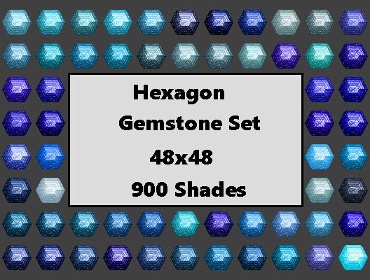 ArtStation - Hexagon Cut Gems 48x48