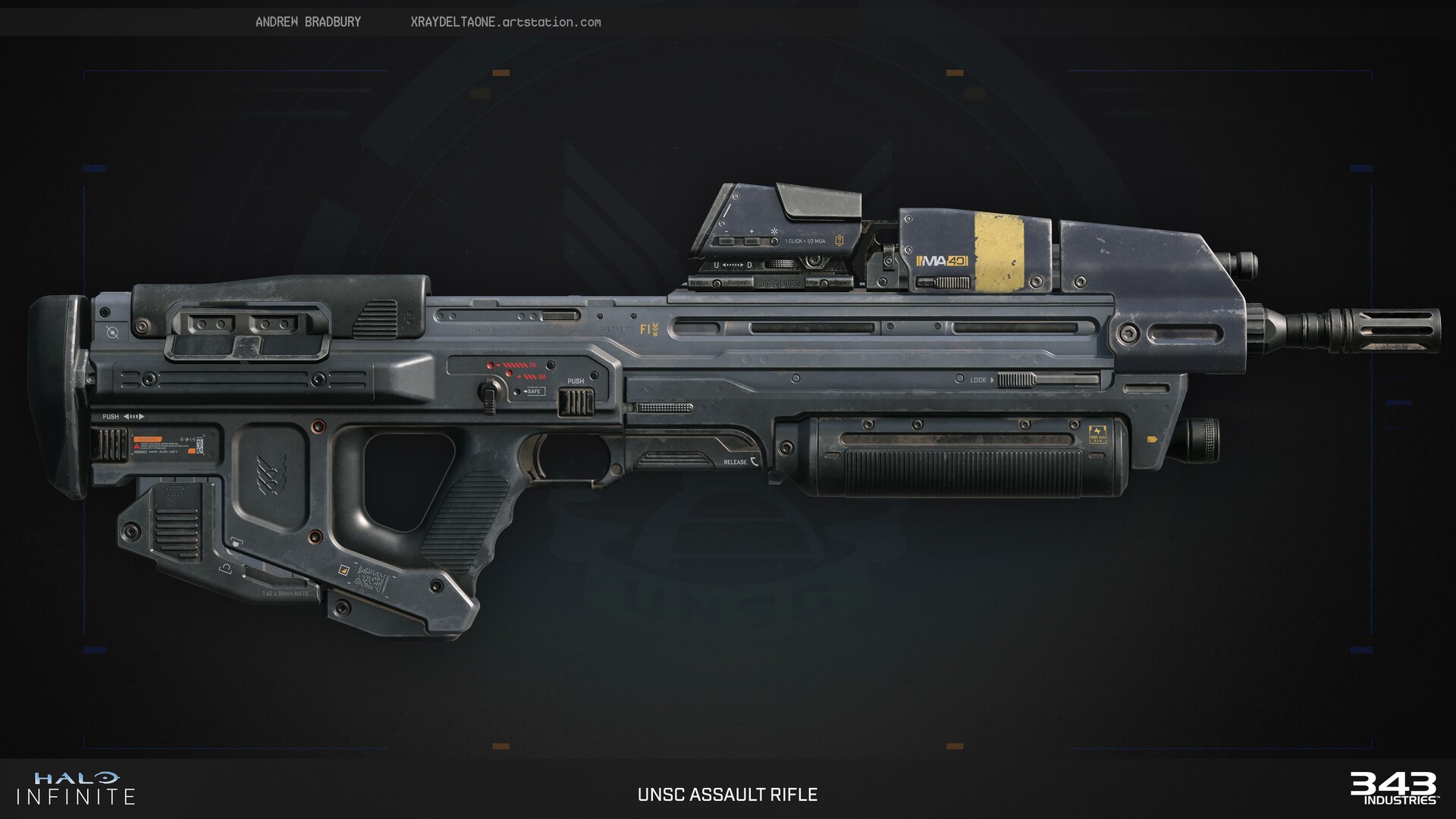 Andrew Bradbury Artstation - Halo Infinite UNSC Assault Rifle in-game