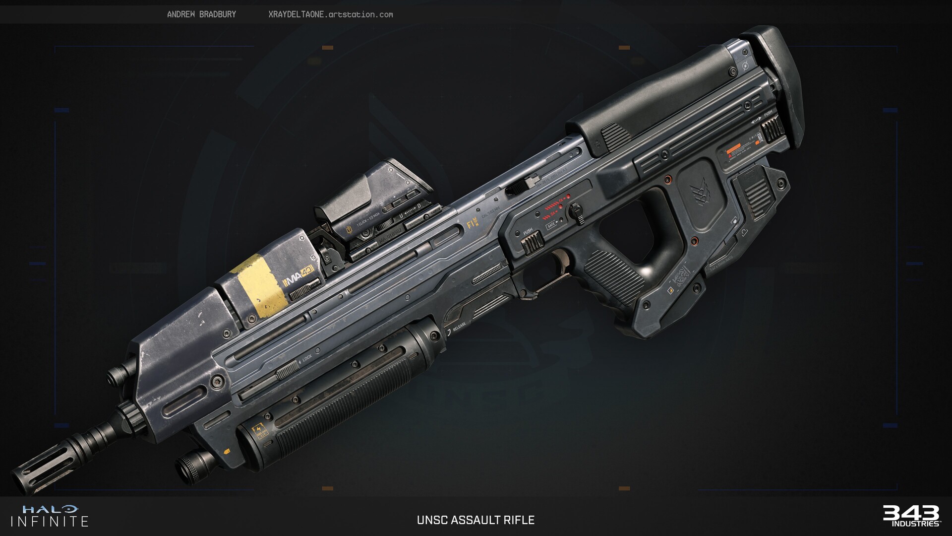 Andrew Bradbury Artstation - Halo Infinite UNSC Assault Rifle in-game