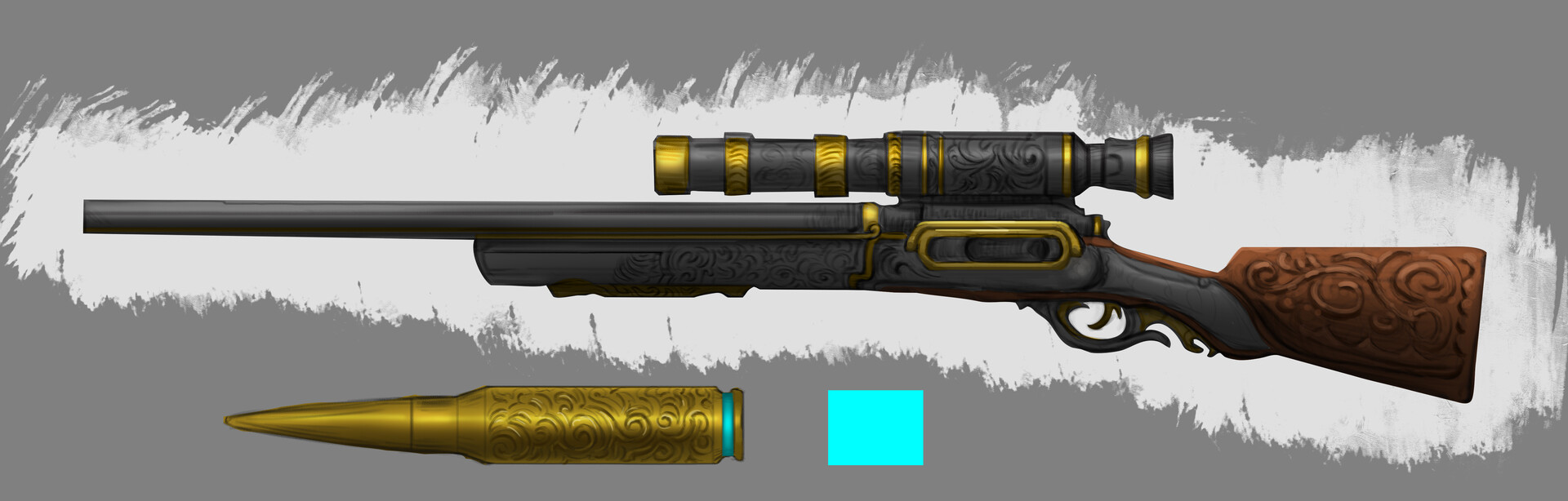 ArtStation - Concept of vintage sniper rifle design