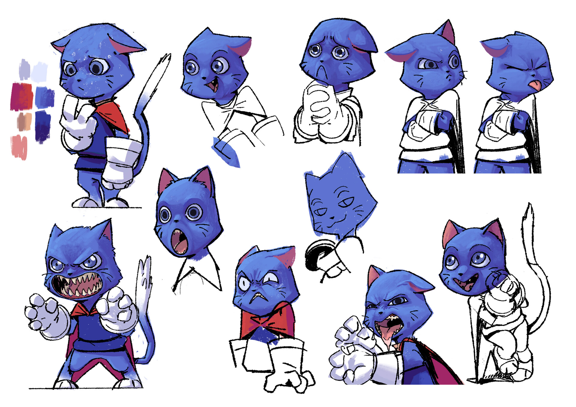 ArtStation - Magician Cat Model Sheet Expressions