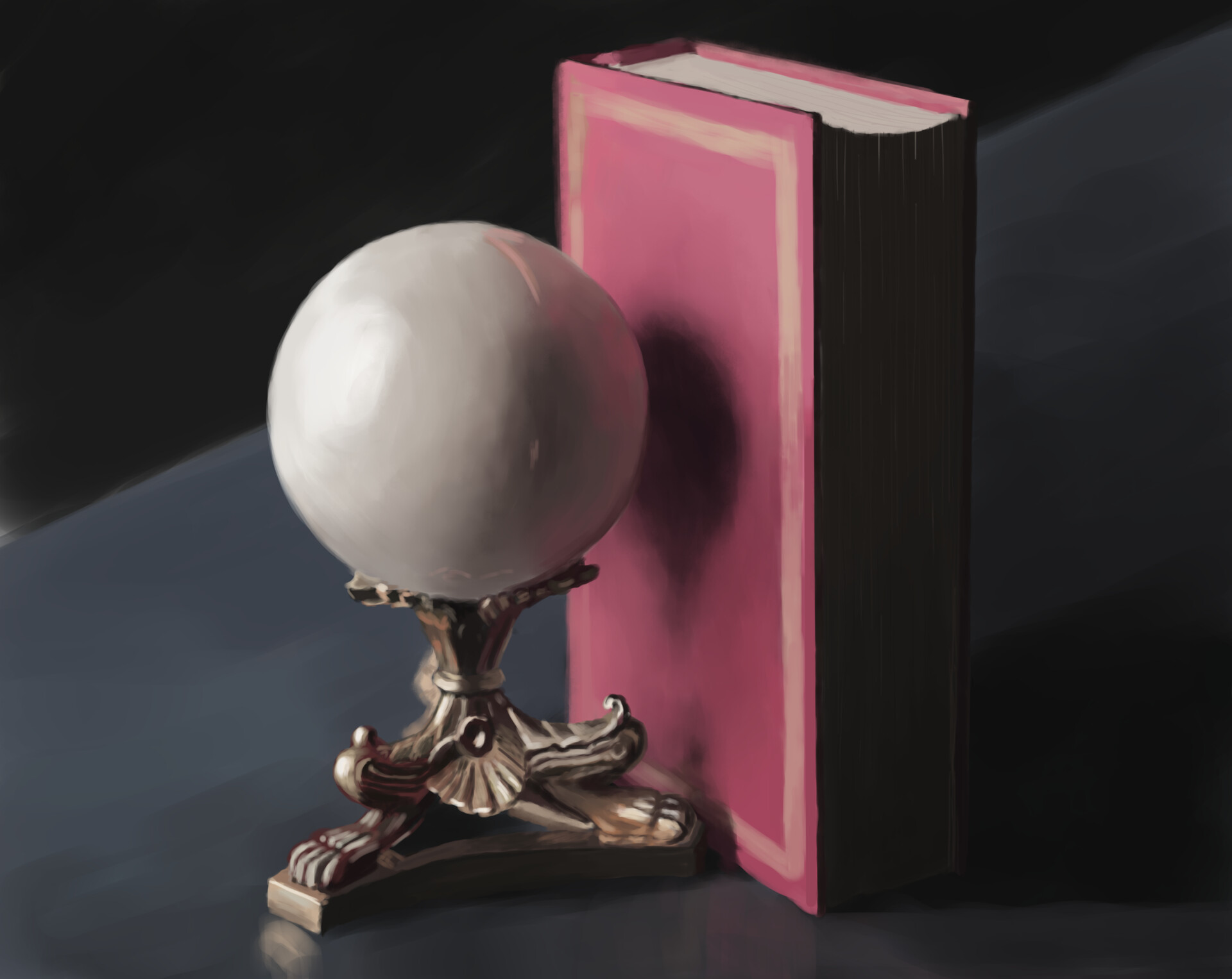 ArtStation - Still life painting - Orb and a Book