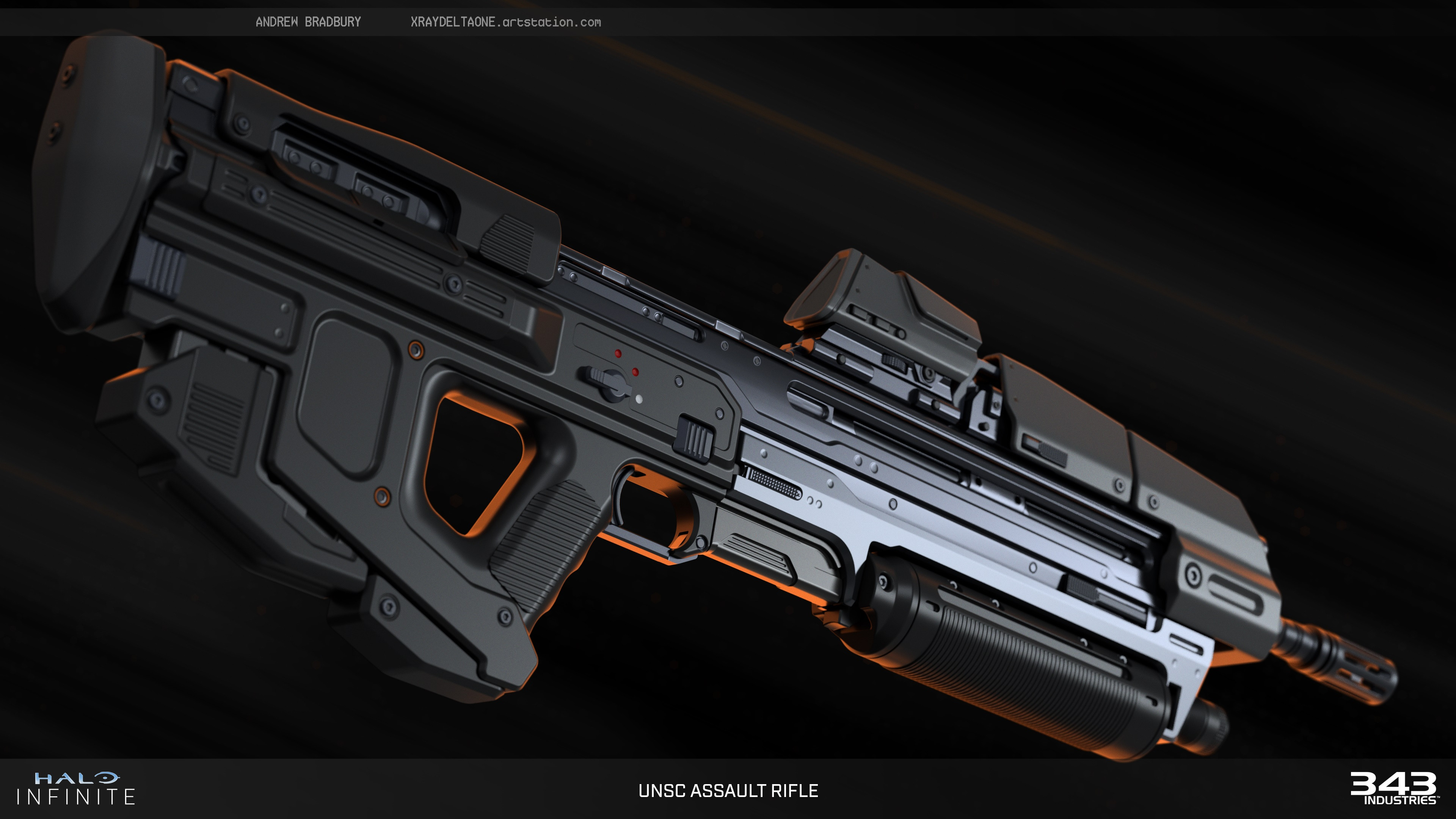Andrew Bradbury Artstation - Halo Infinite UNSC Assault Rifle hi-res