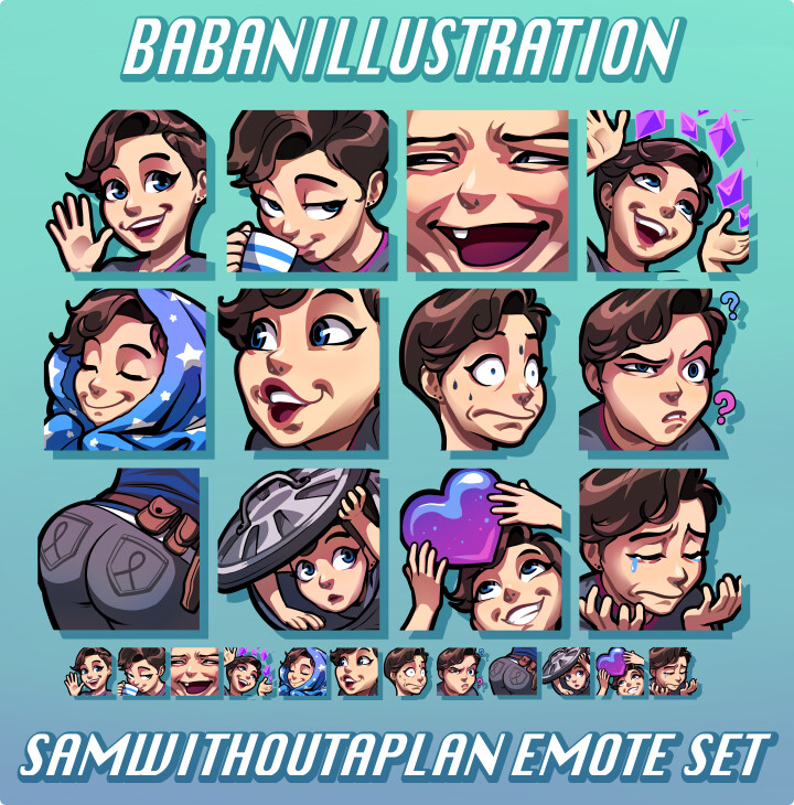 ArtStation - Samwithoutaplan emotes and sticker sets