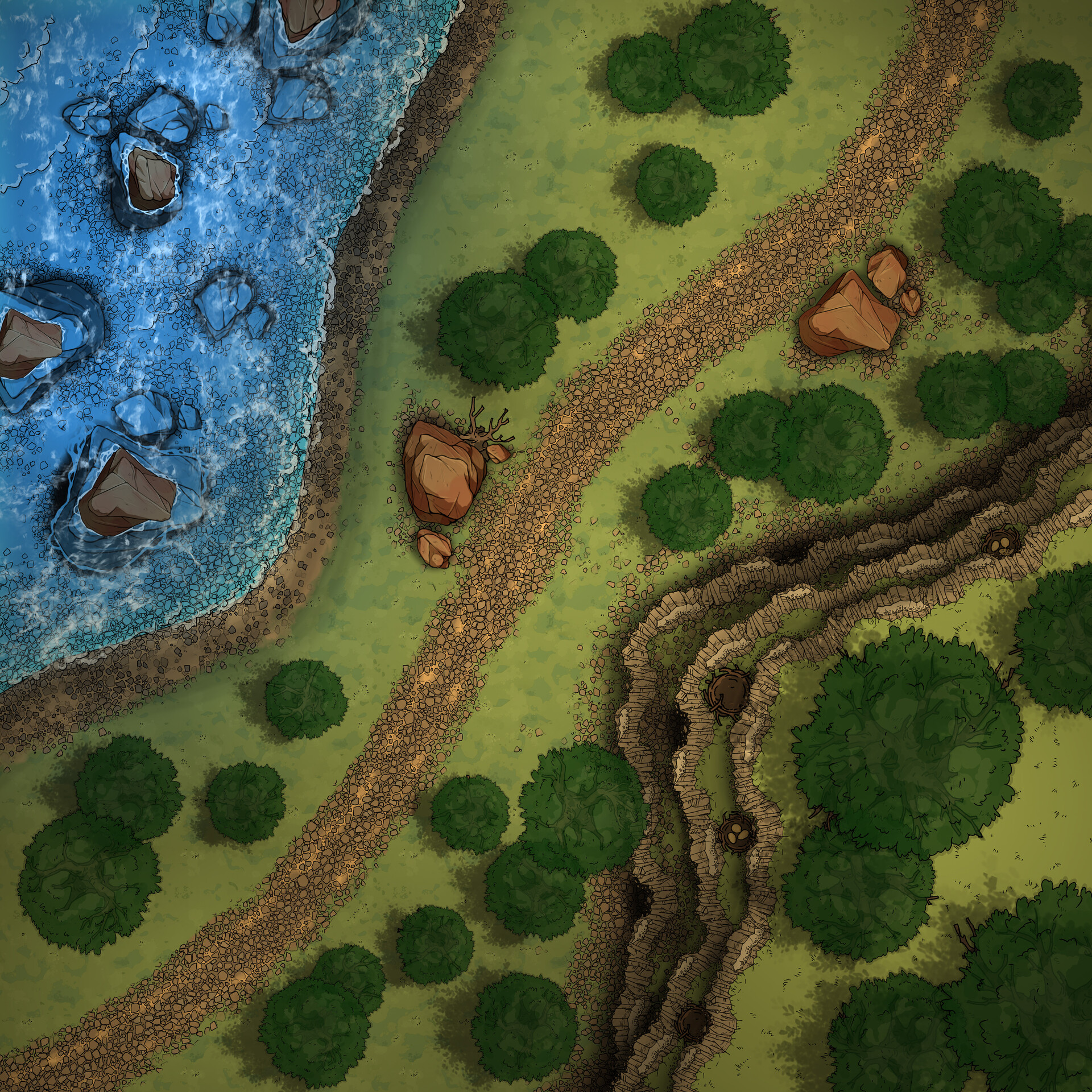 Morvold Press - Seaside Road Random Encounter [40 x 40]