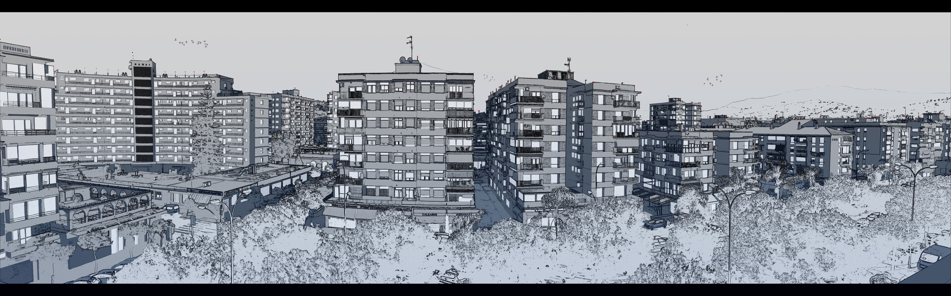 ArtStation - greyscale building concept done from photographies (mine)