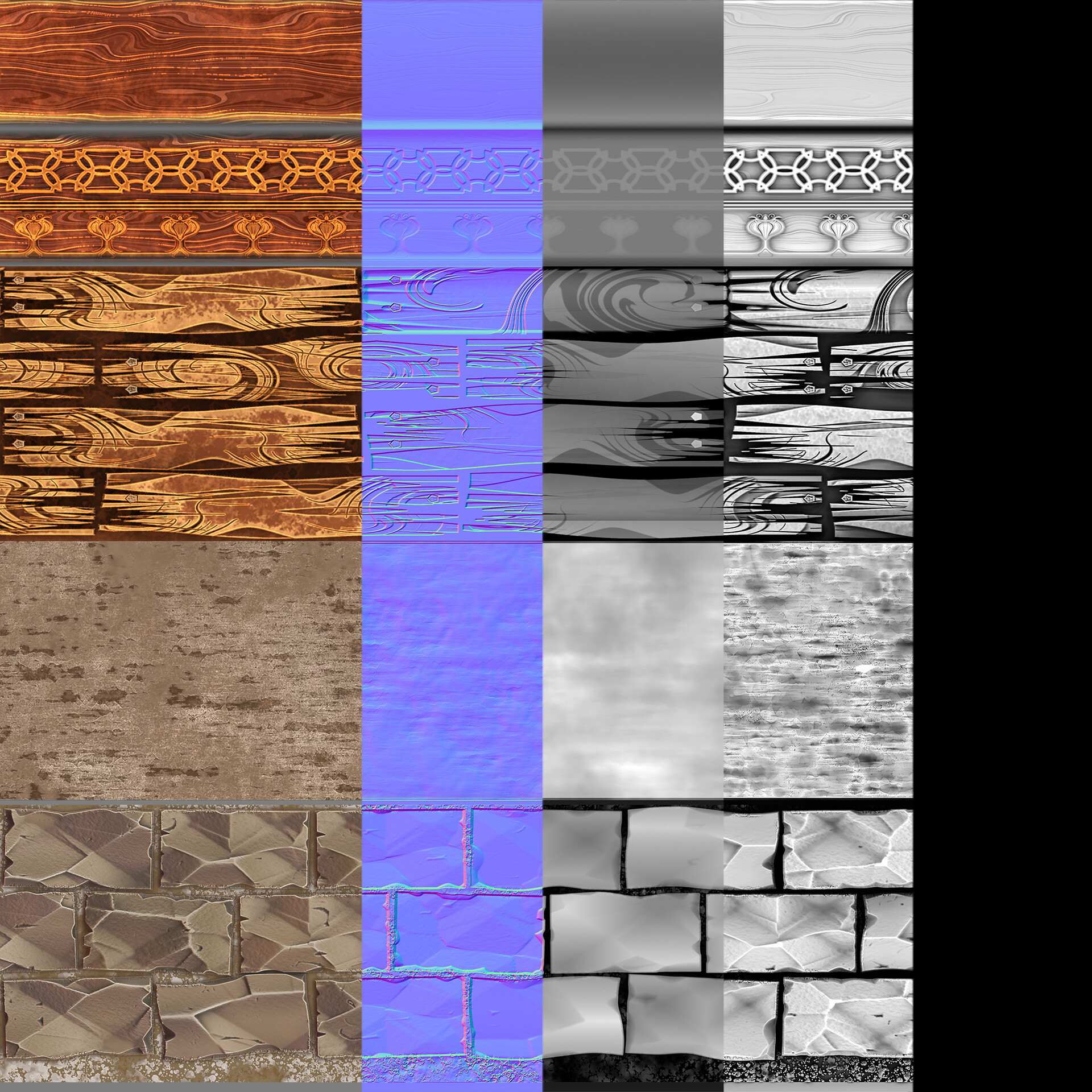 Travis Reid - Stylised - Trim Sheet Materials