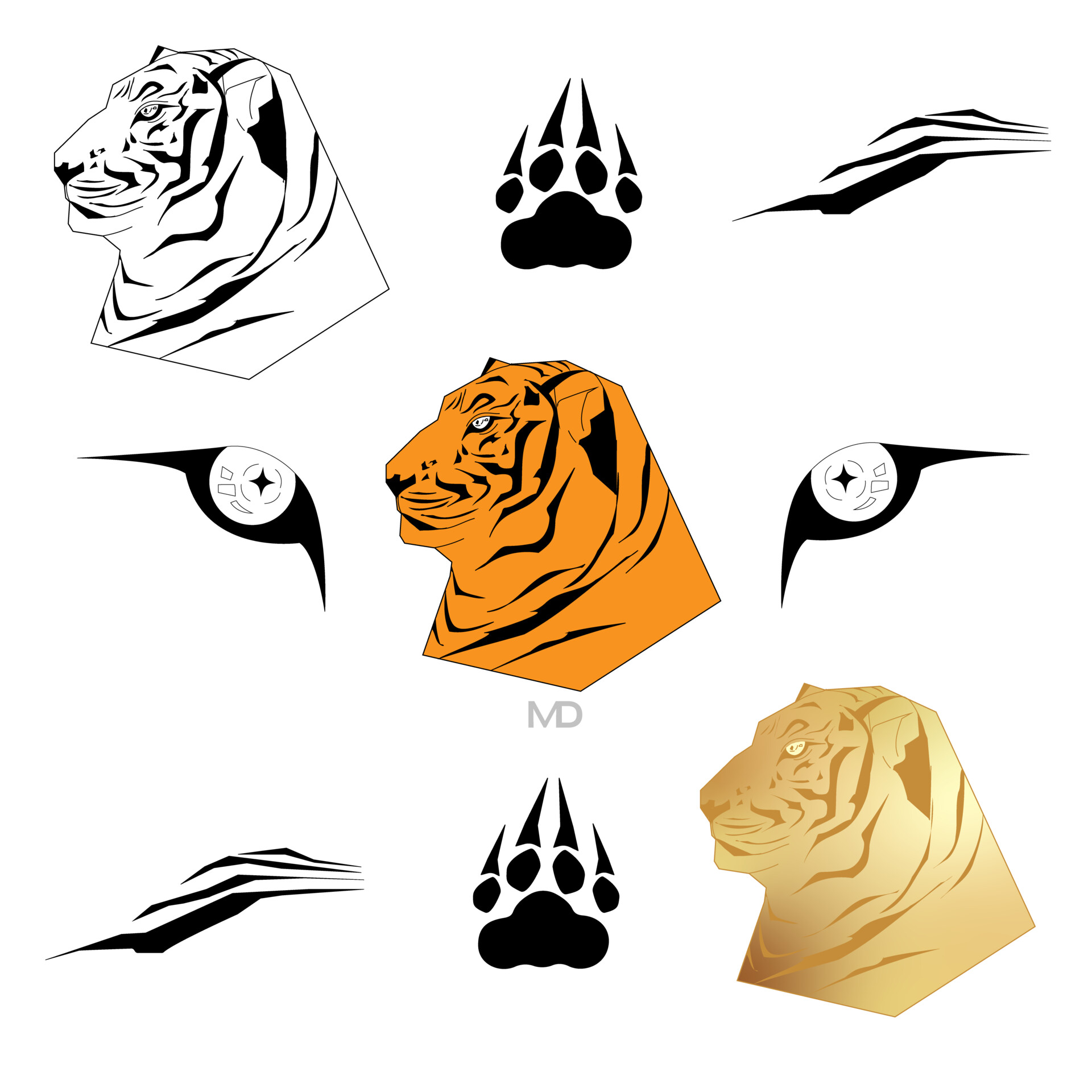 ArtStation - Tiger elements/marks/logos