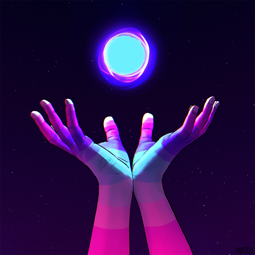 ArtStation - Psychedelic Energy Hands 7 (GIF)