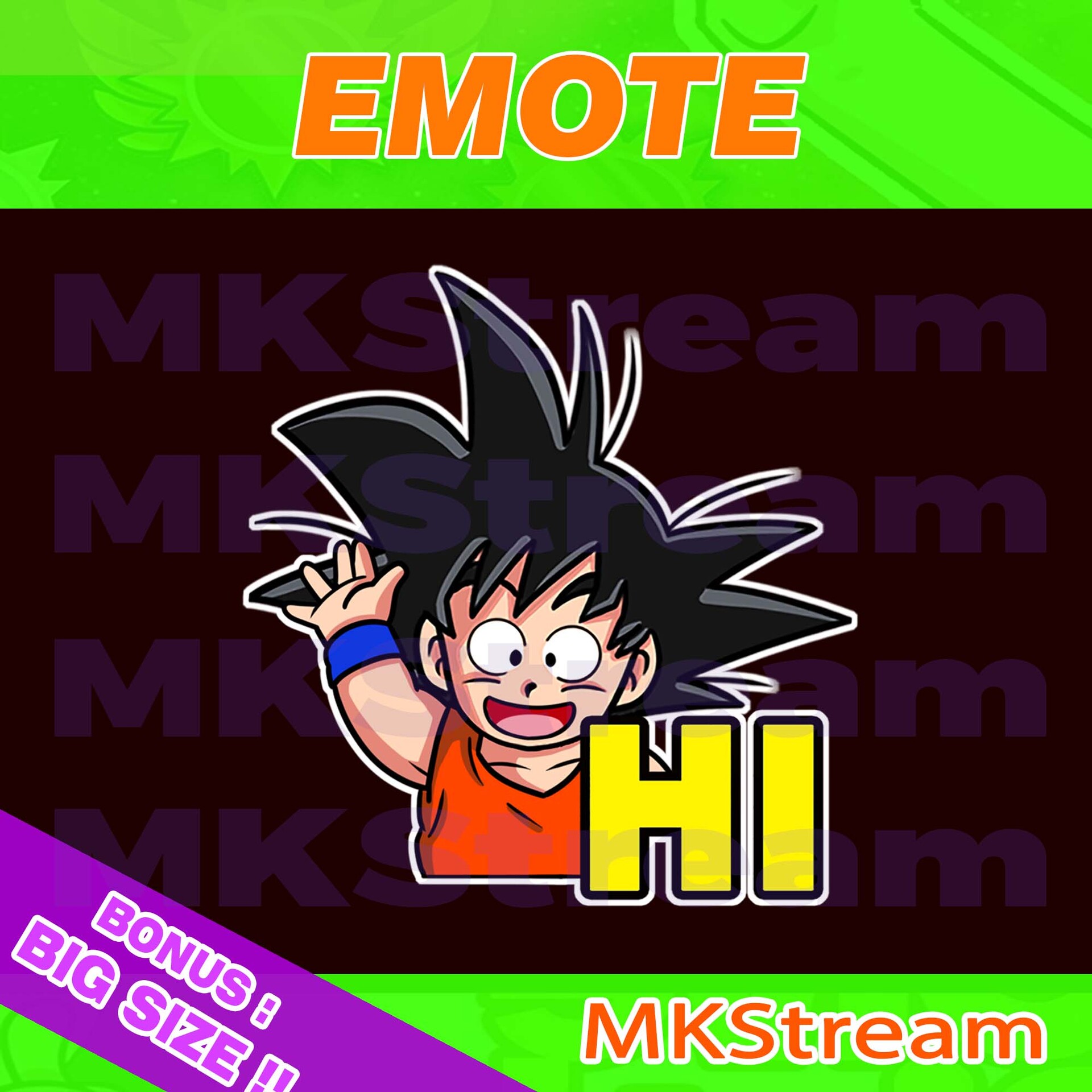 ArtStation - Twitch emotes kid goku hi hello