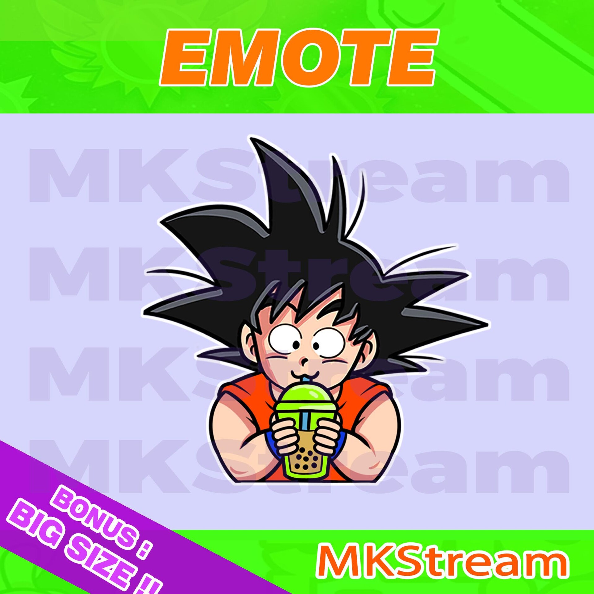 ArtStation - Twitch emotes kid goku sip drink bobba