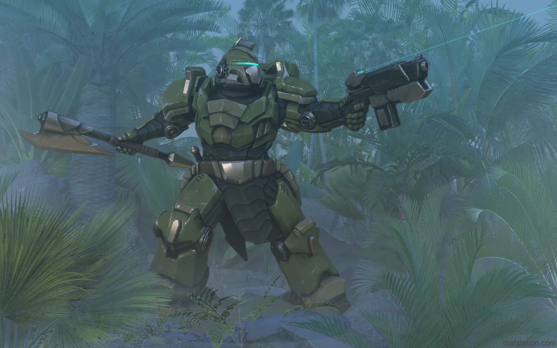 ArtStation - Storm Guard Melee Soldier in the jungle.
