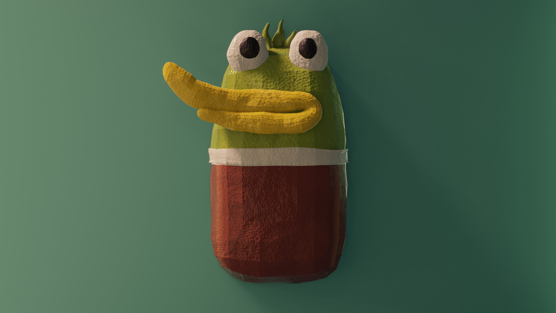 ArtStation - Lucky Ducky Fan Art - Clay Render