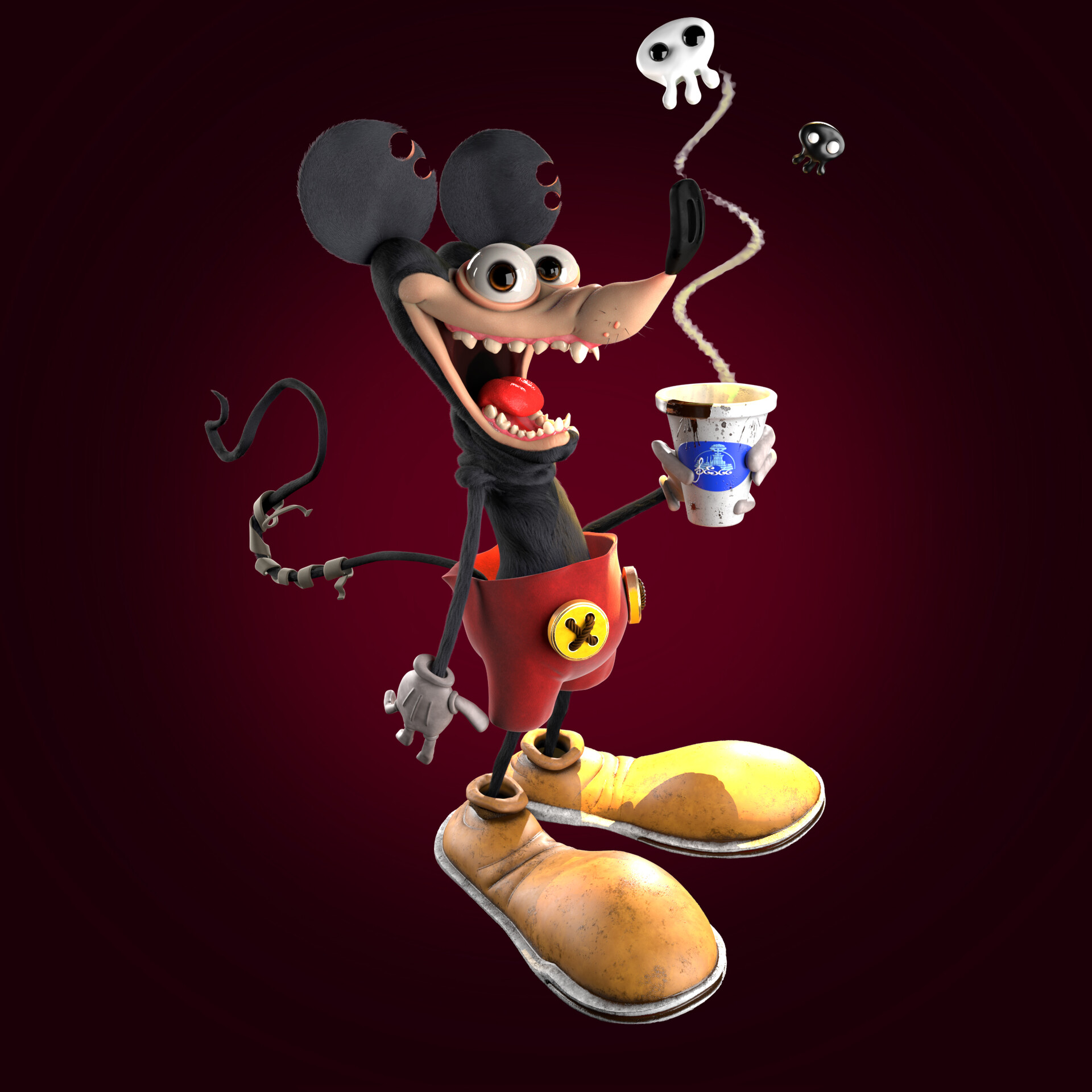 red rat mickey mouse