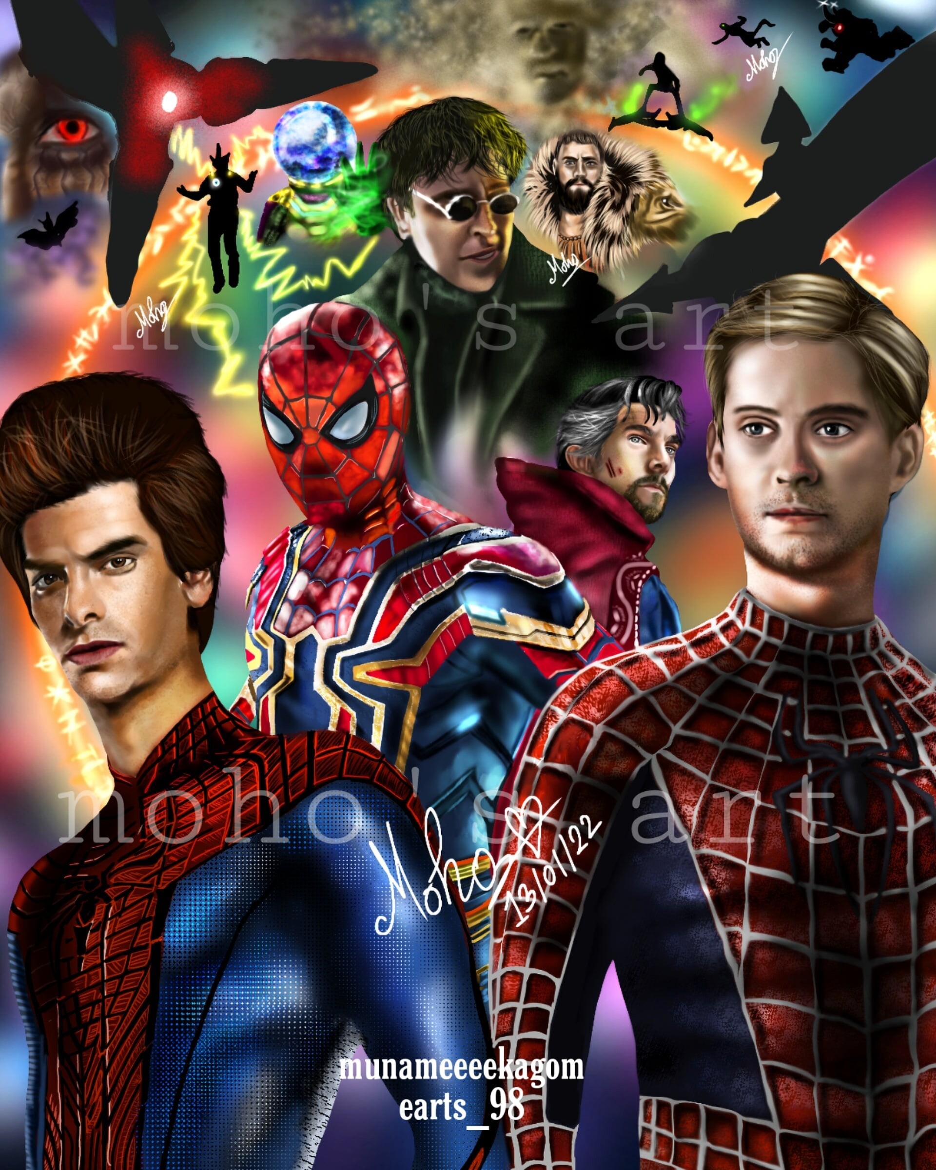 ArtStation - spiderman no way home Digital poster drawing