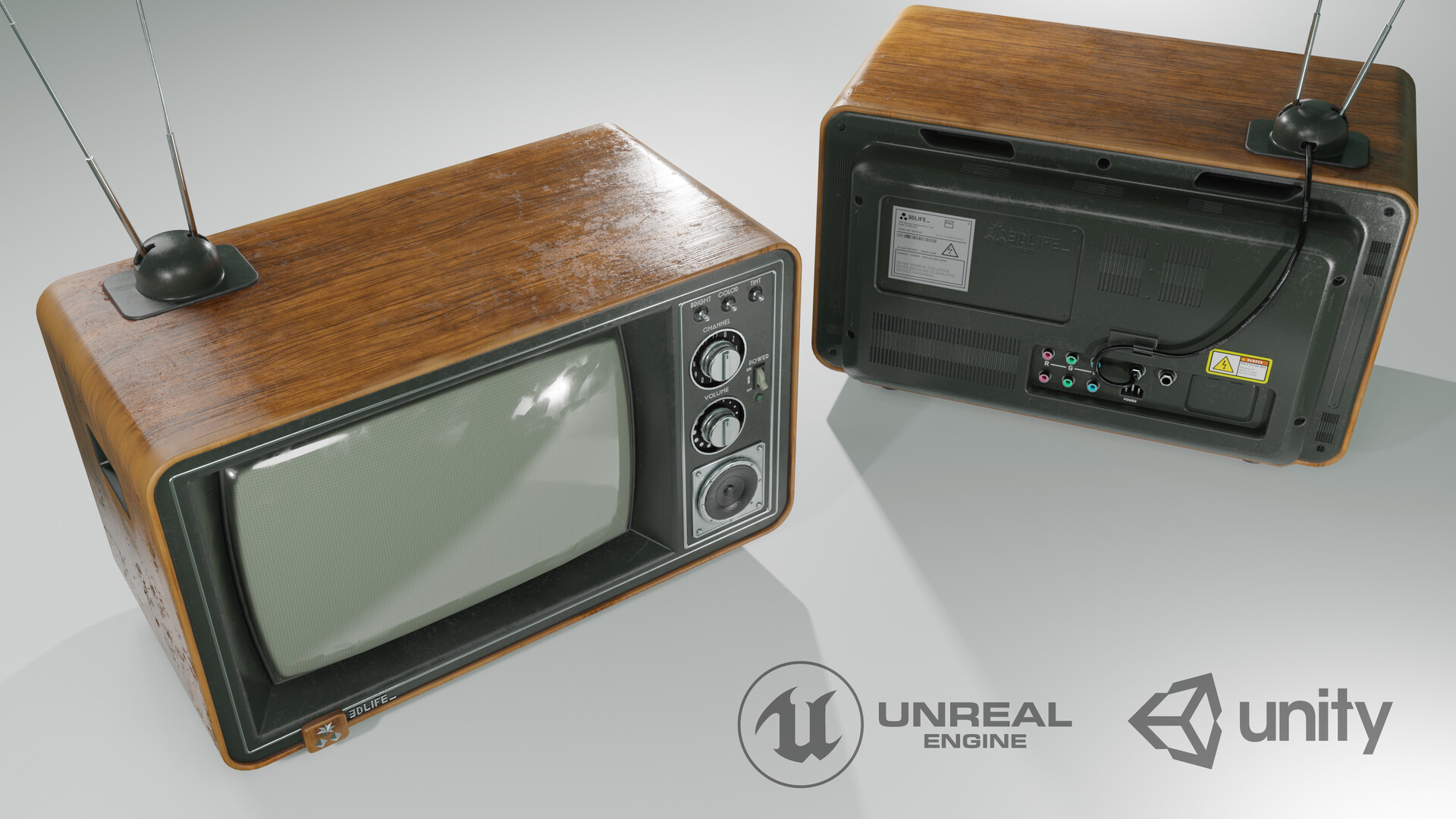 ArtStation - Antique TV low-poly 3D model
