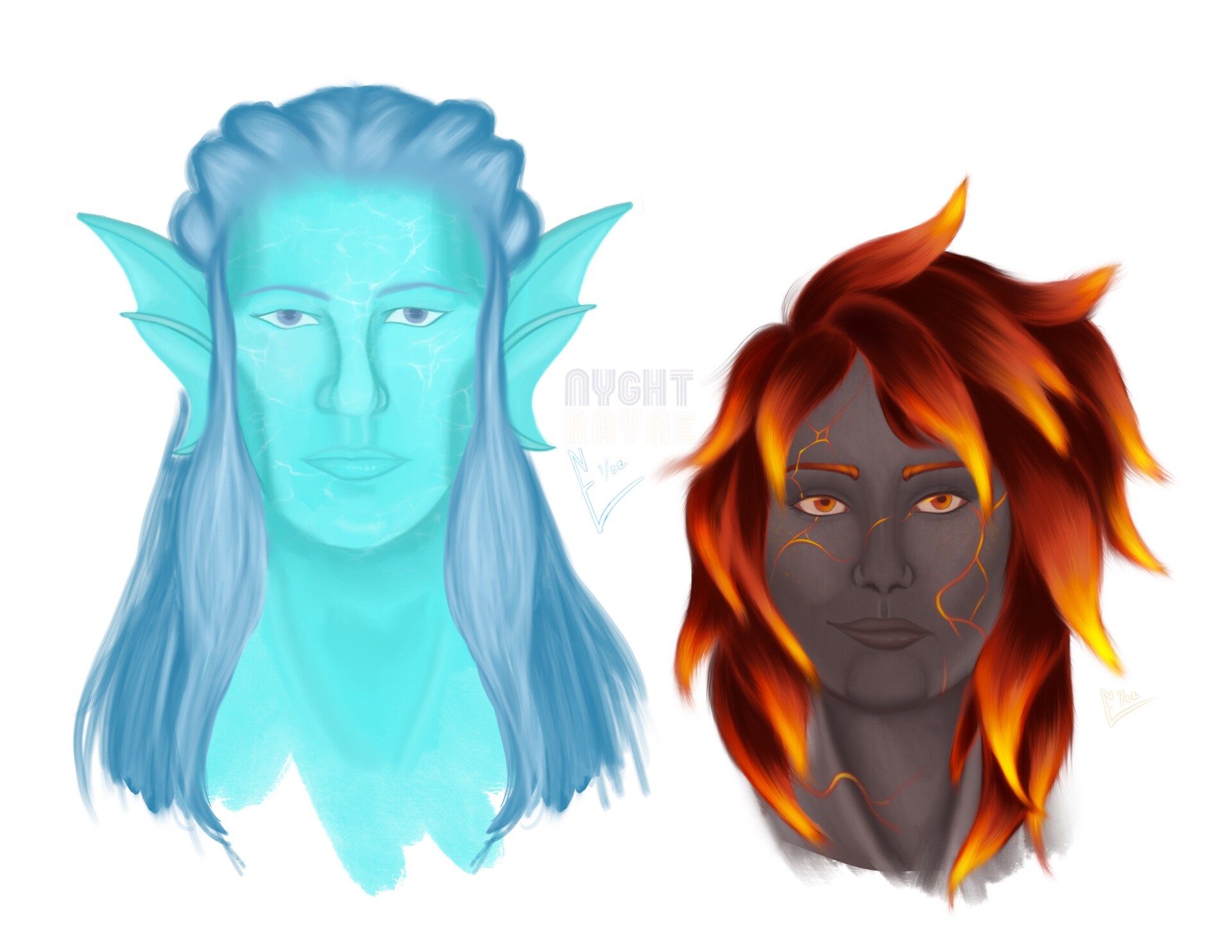how to draw a water genasi