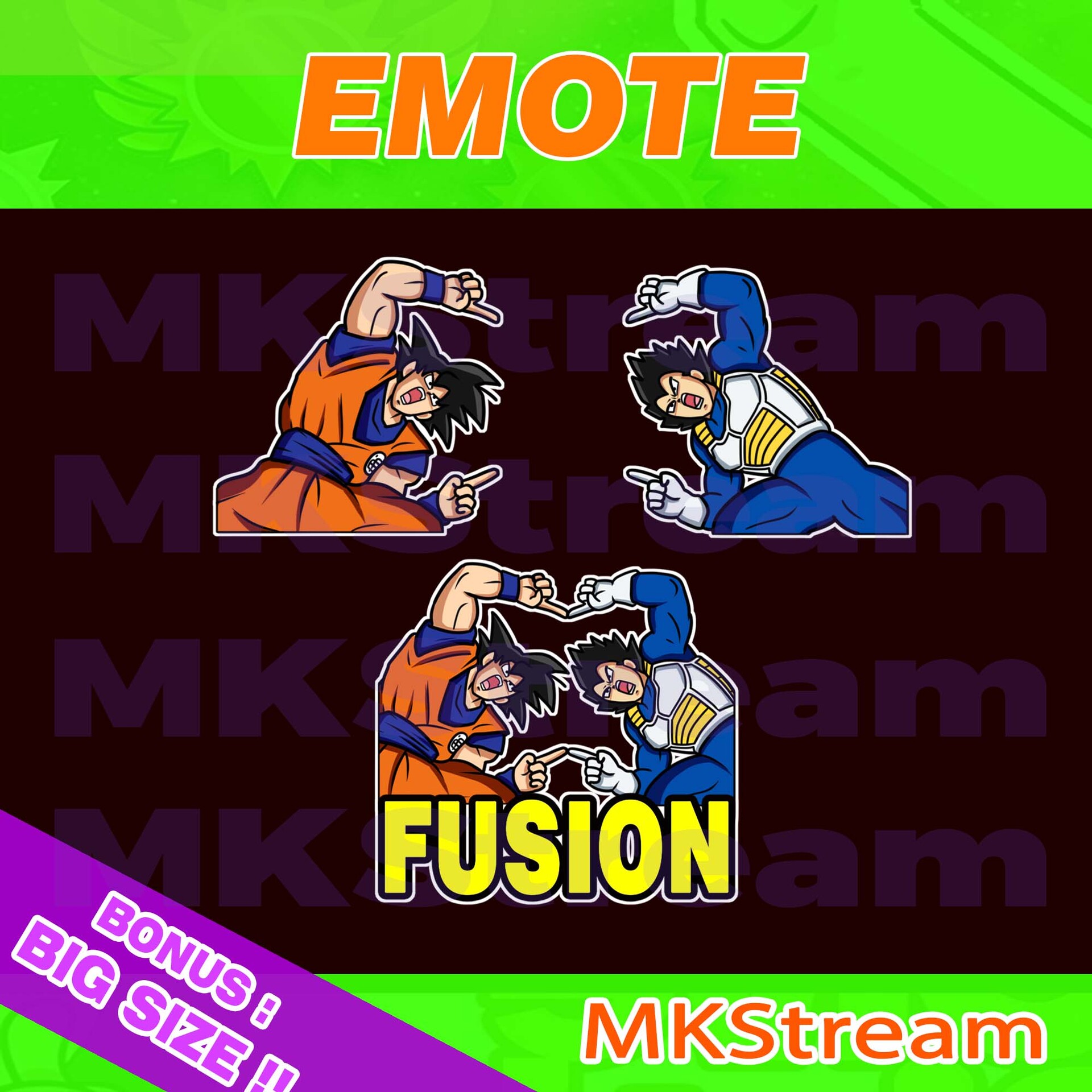 ArtStation - Twitch emotes goku vegeta fusion pack