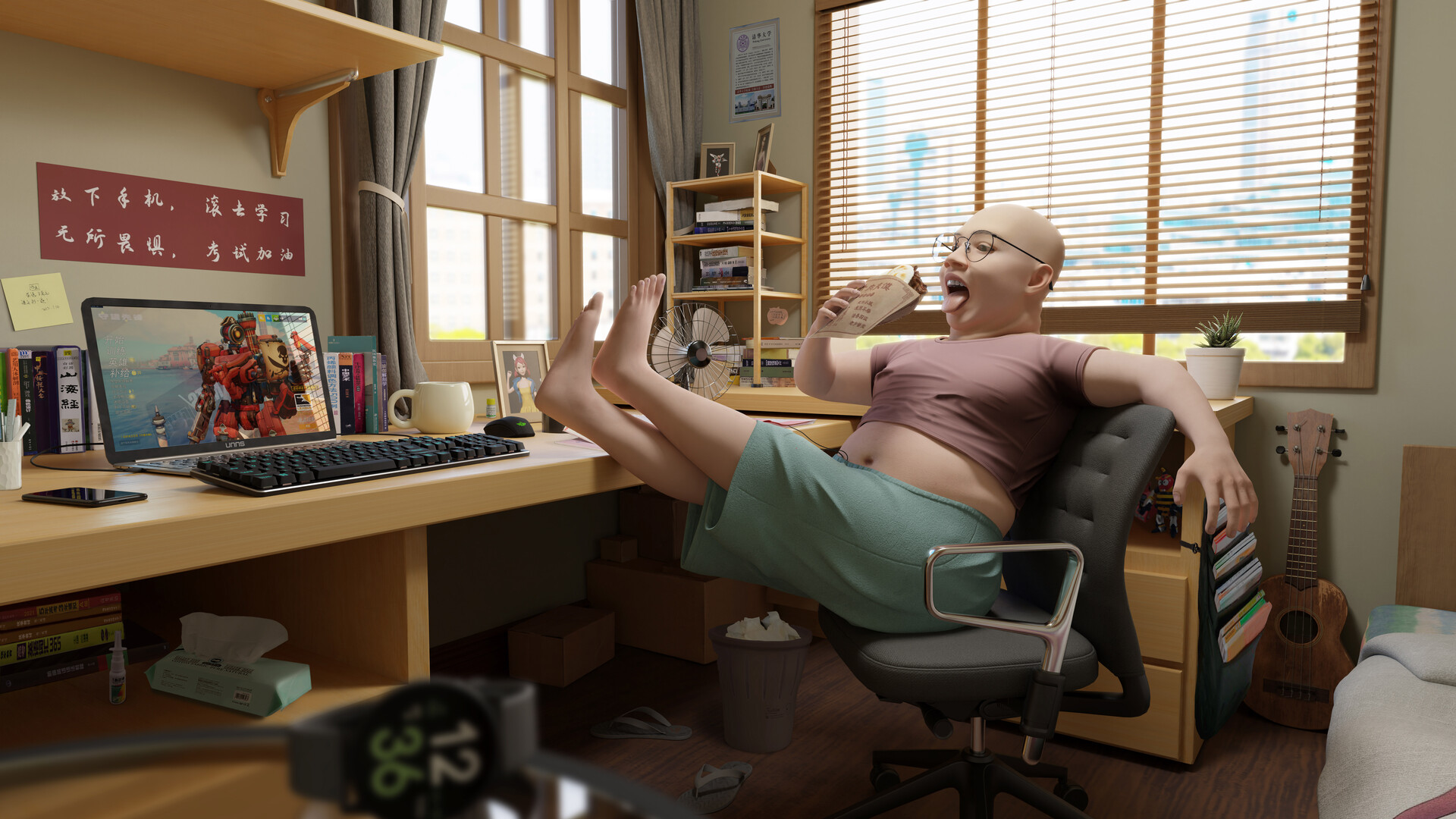 ArtStation - Hard_working for the exam!